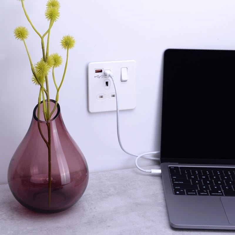 Slimline Screwless 1G Socket with Dual USB Quick Charger (4A – Type A ...