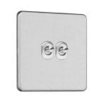 Slimline Screwless 2 Gang Toggle Switch | See Switches